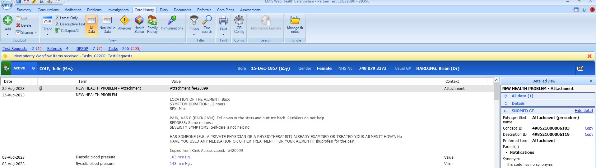 IM1- Transfer to PHR Consultation as Text- Optional Feature