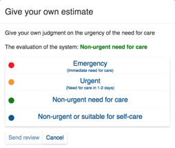 Urgency assessment – give us feedback